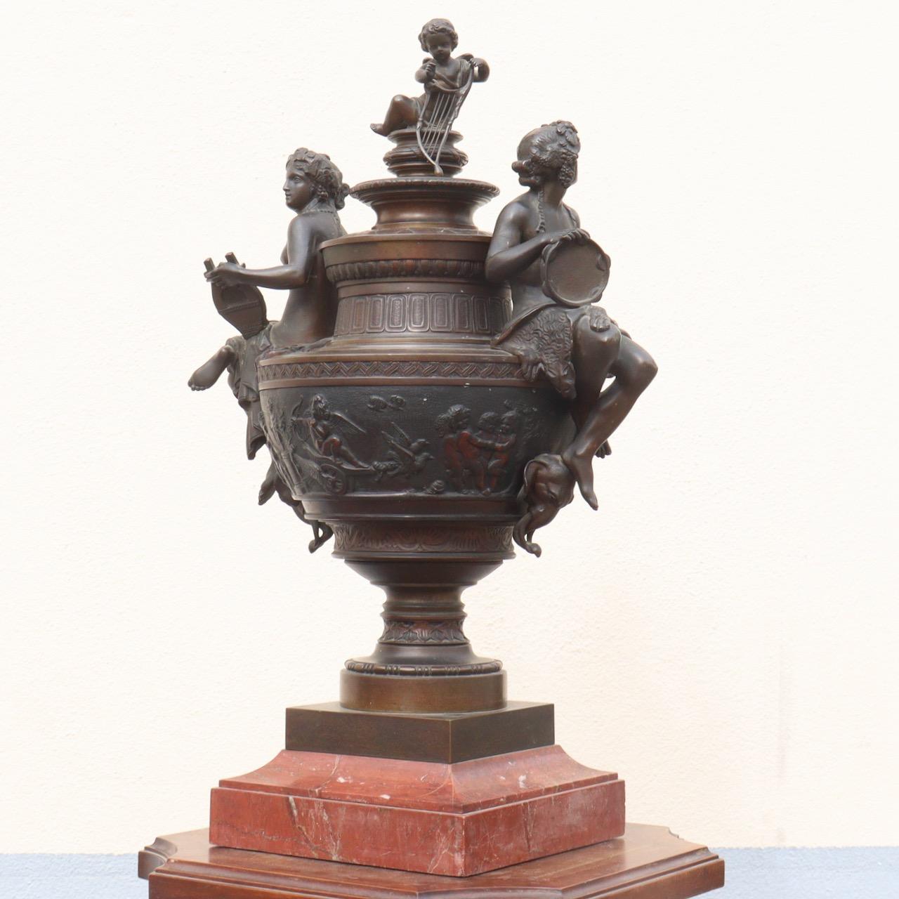 French 19th Century Impressive Bronze Centerpiece, “ Les Muses De La ...