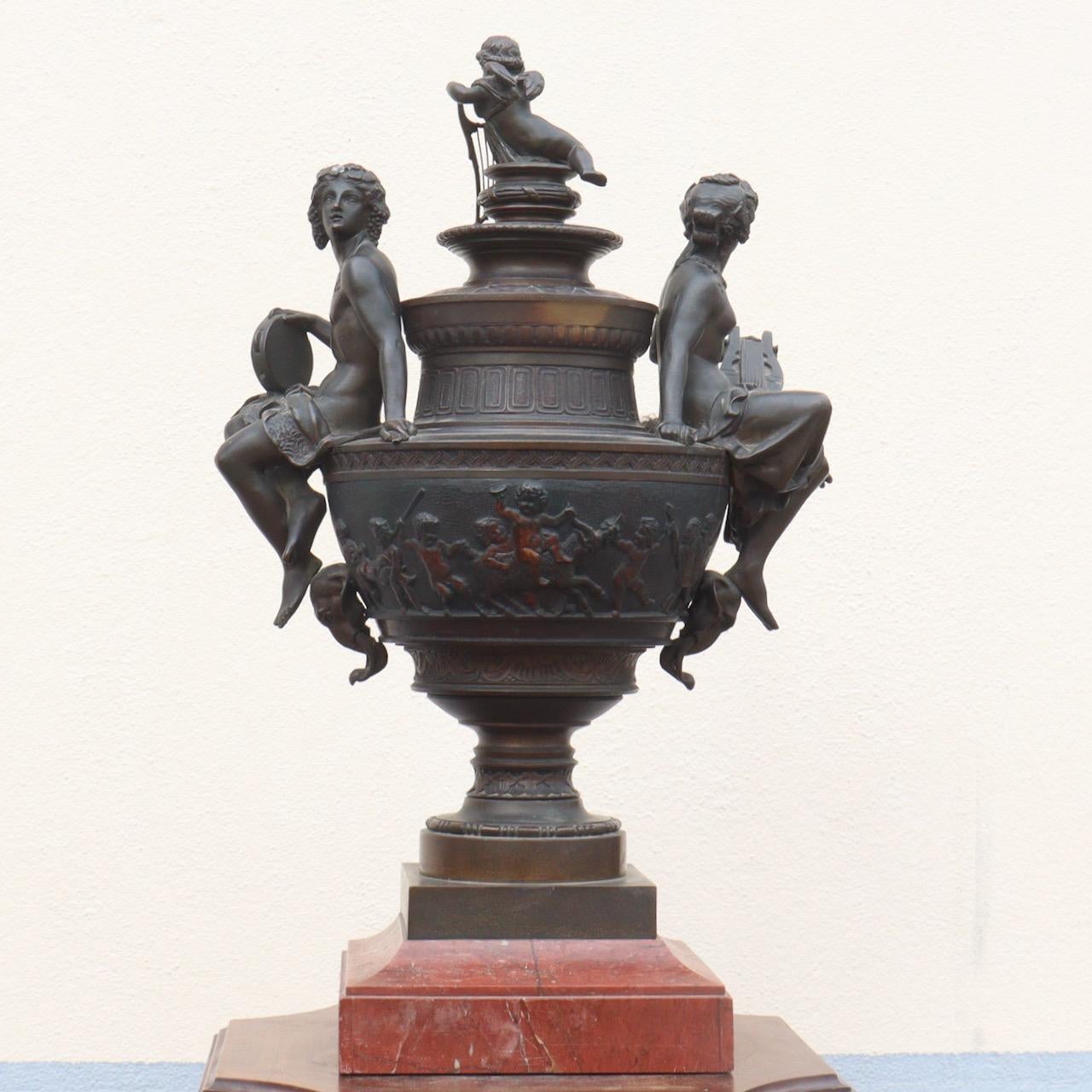 French 19th Century Impressive Bronze Centerpiece, “ Les Muses De La ...