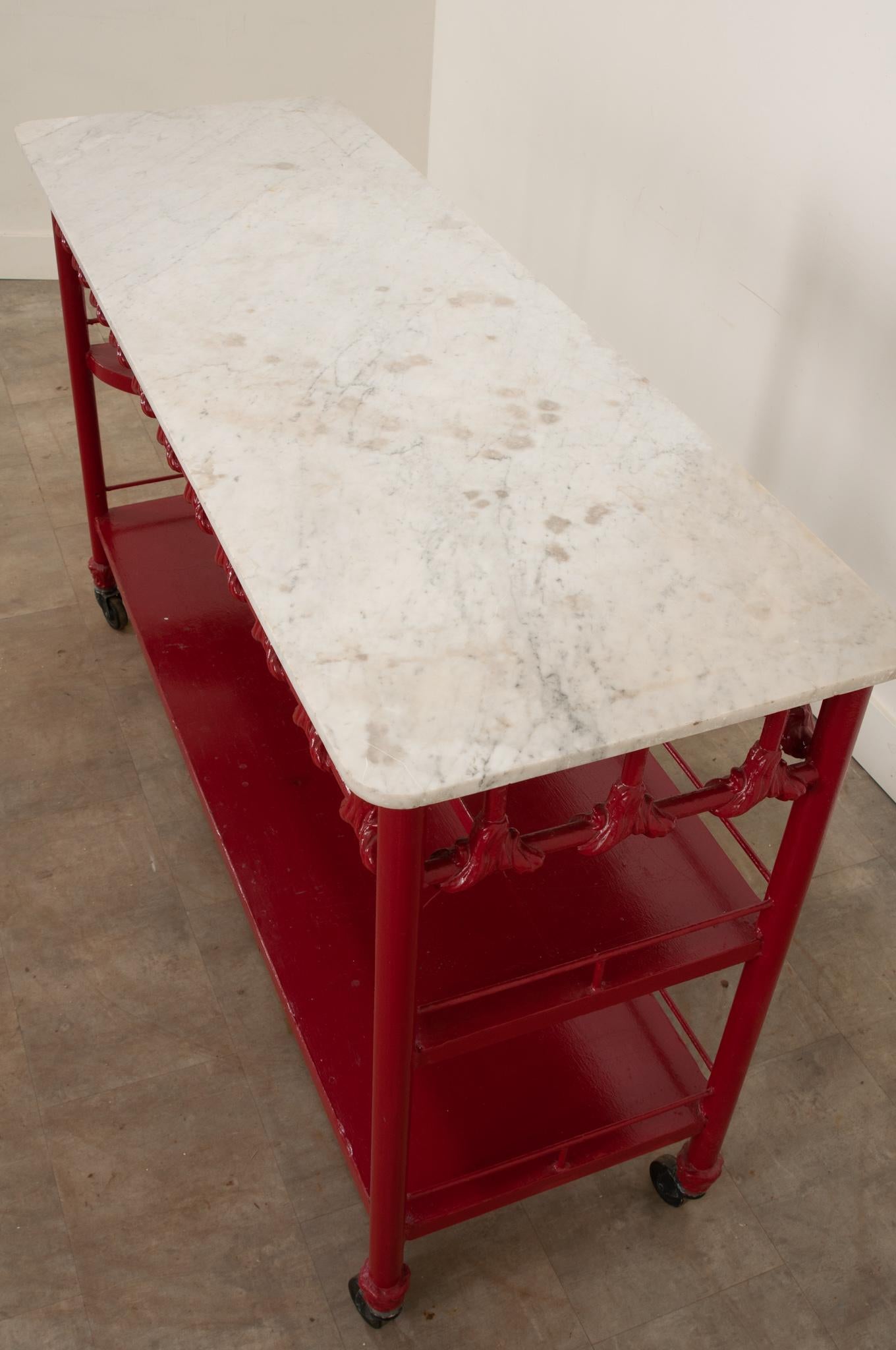 French 19th Century Lacquered Iron Chefs Table For Sale at 1stDibs