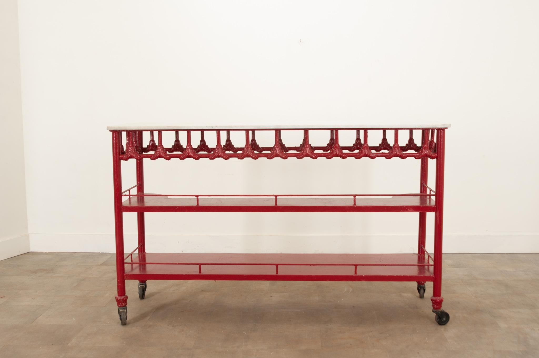 French 19th Century Lacquered Iron Chefs Table For Sale at 1stDibs