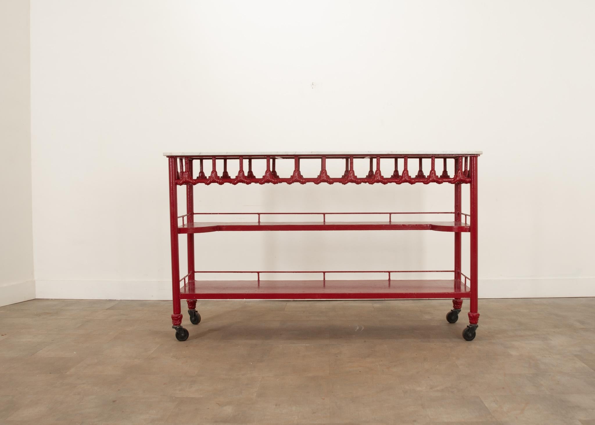 French 19th Century Lacquered Iron Chefs Table For Sale at 1stDibs