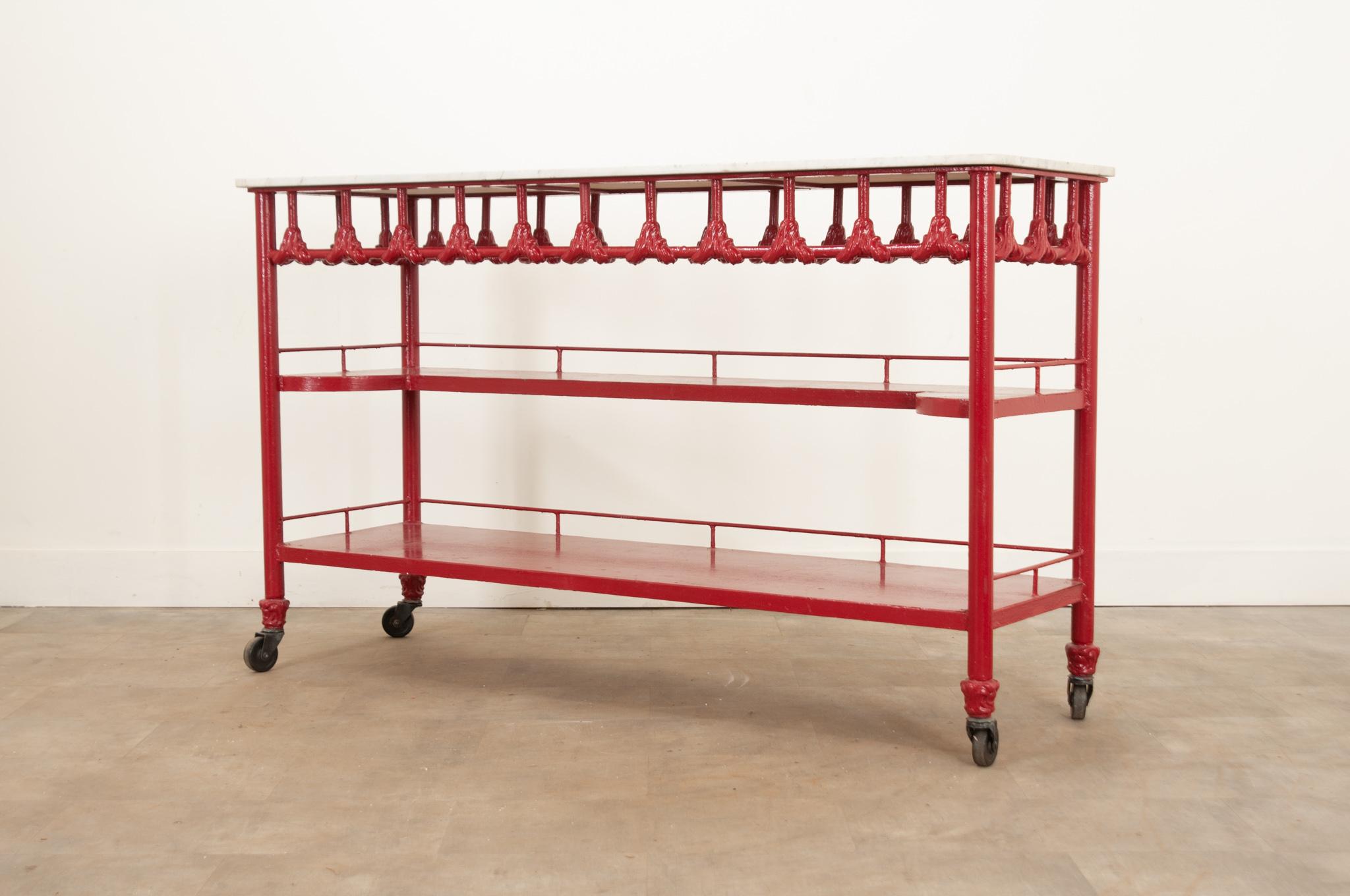 French 19th Century Lacquered Iron Chefs Table For Sale at 1stDibs