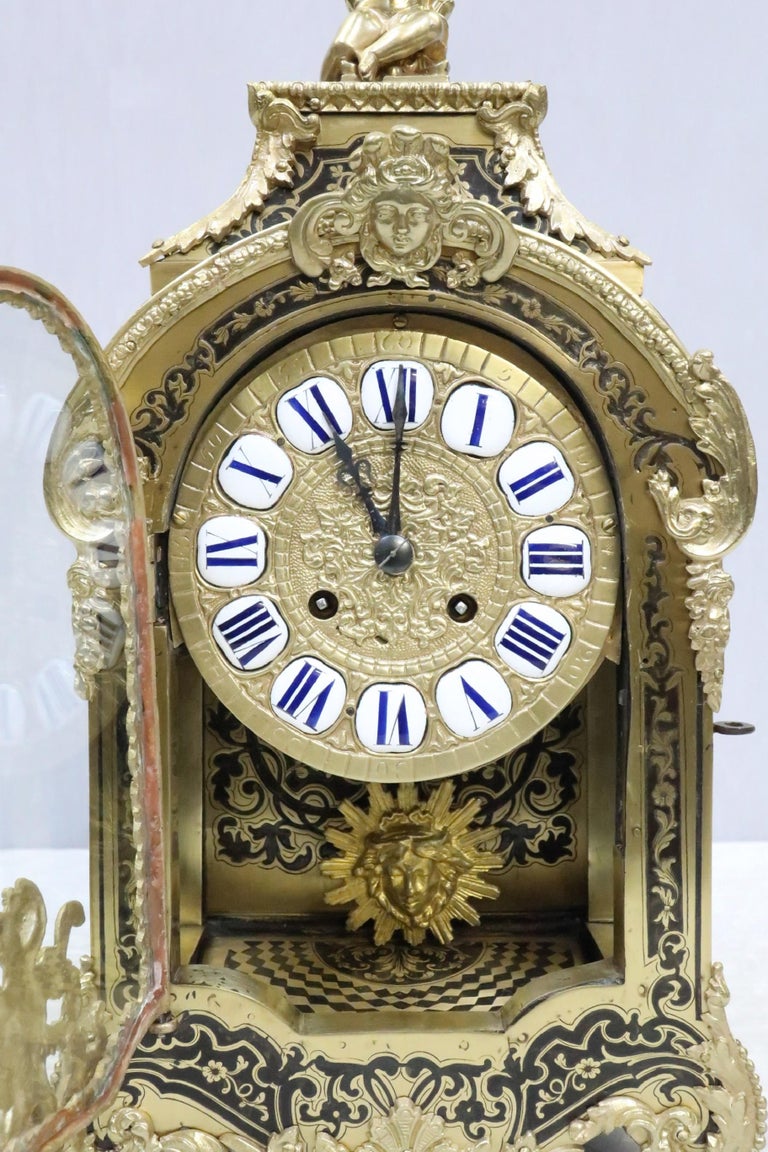 French 19th Century Louis XIV Style Boulle Mantel Clock with Bronze ...