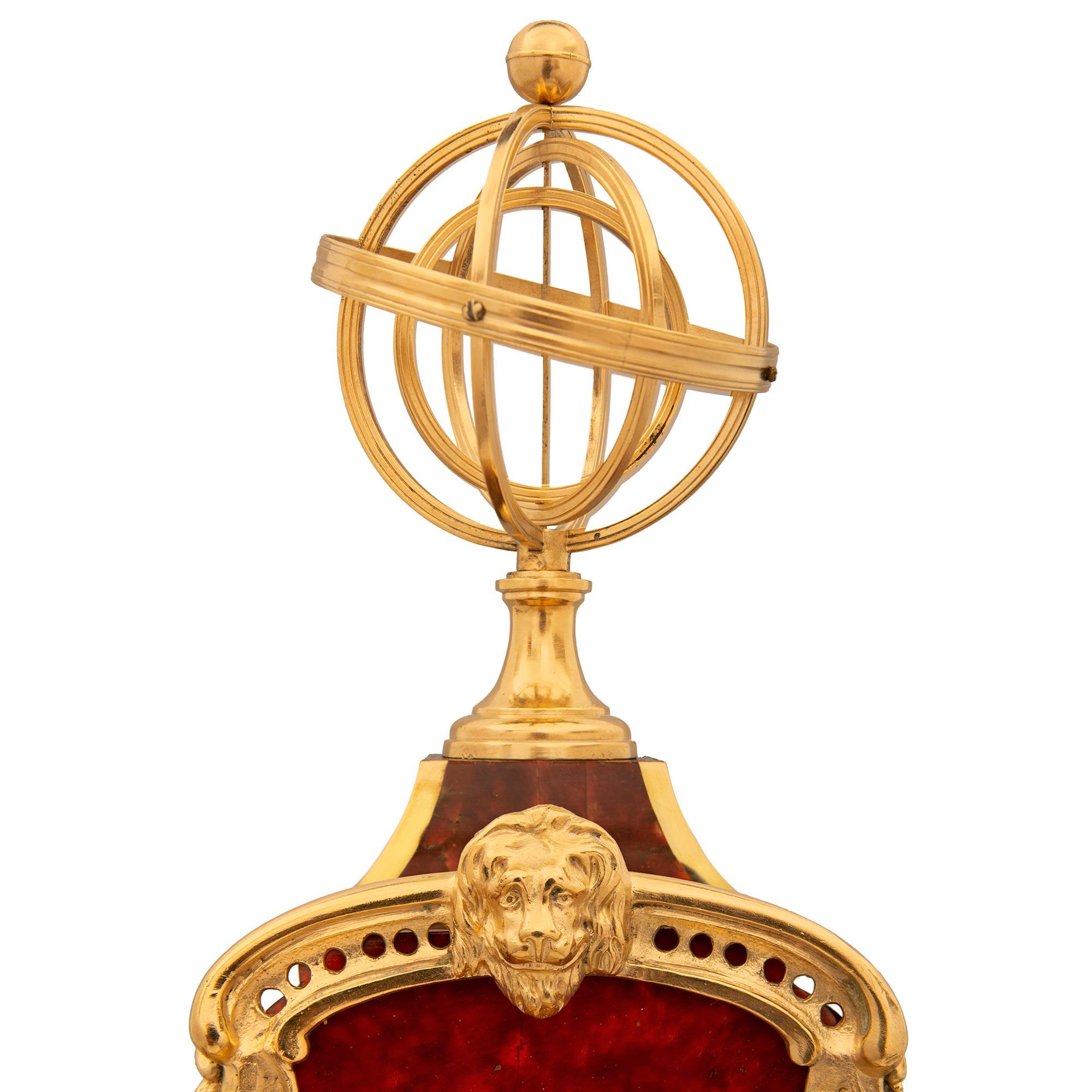 French 19th Century Louis XV St. Tortoiseshell and Ormolu Clock by ...
