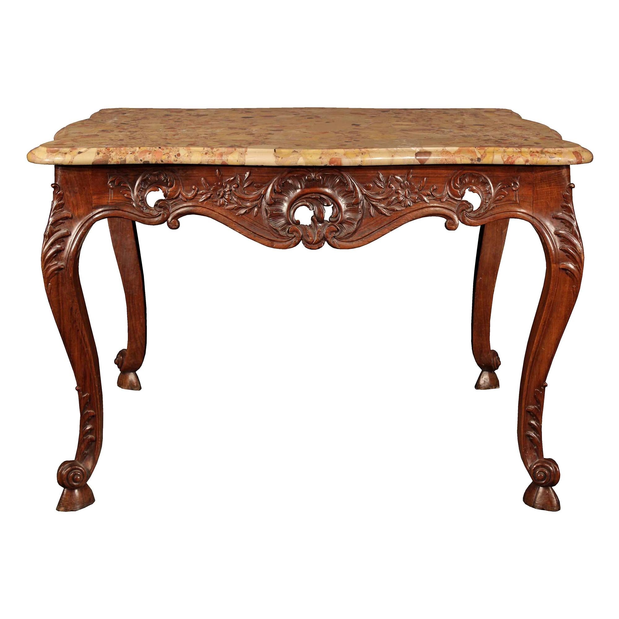 19th Century French Louis XV Style Giltwood Center Table at 1stDibs