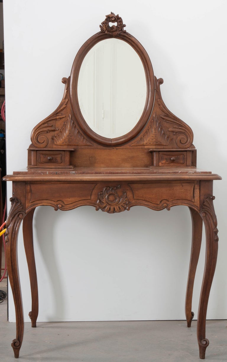 French, 19th Century Louis XV Style Walnut Vanity at 1stDibs