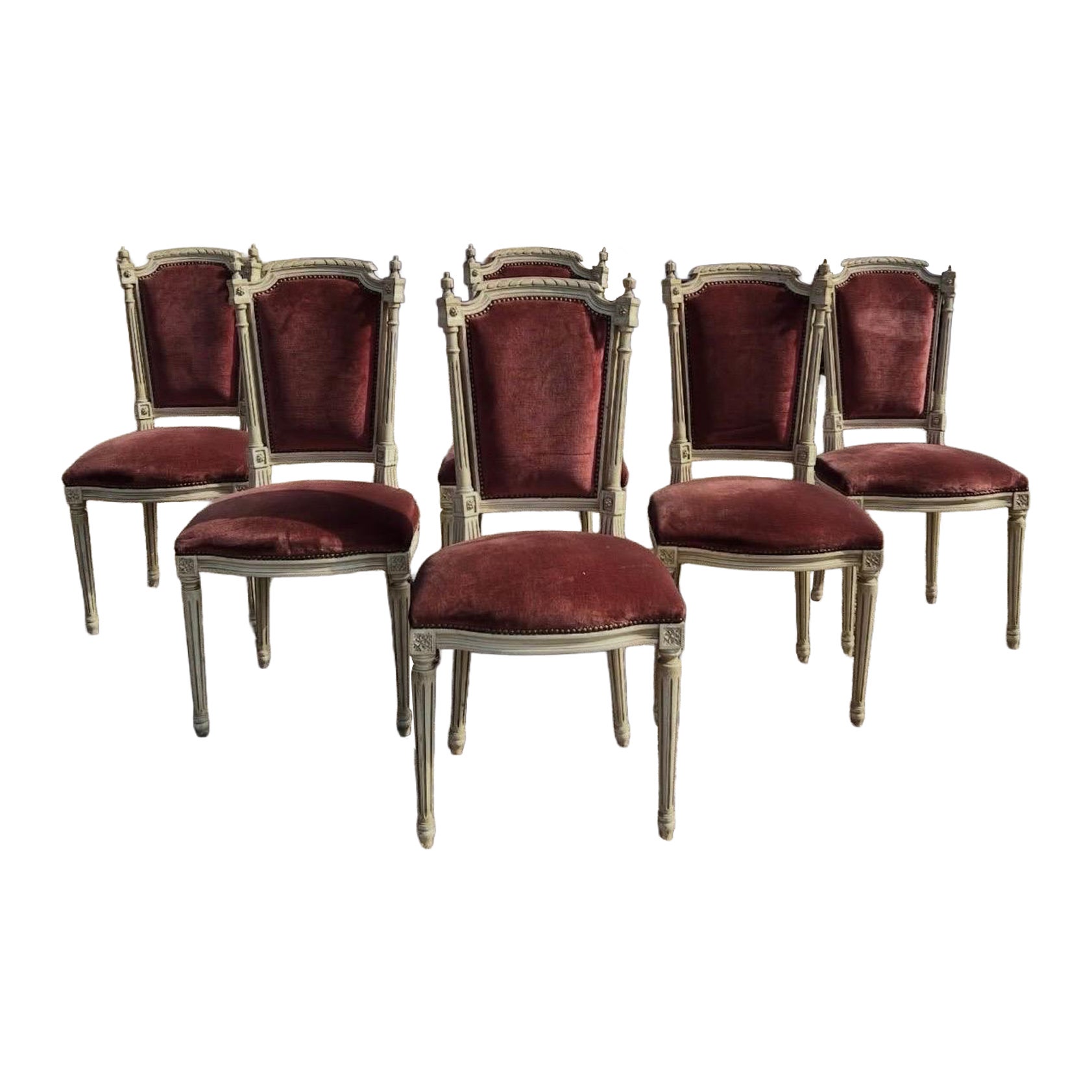 20th C. Set 12 Jansen Ebonized Louis XVI Style Lyre Back Dining Chairs ...