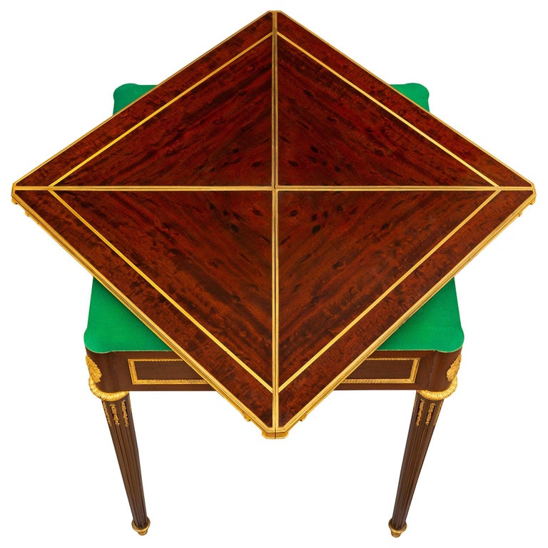 French 19th Century Louis XVI St. Handkerchief Games Table Signed A ...