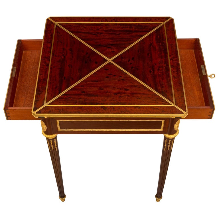 French 19th Century Louis XVI St. Handkerchief Games Table Signed A ...