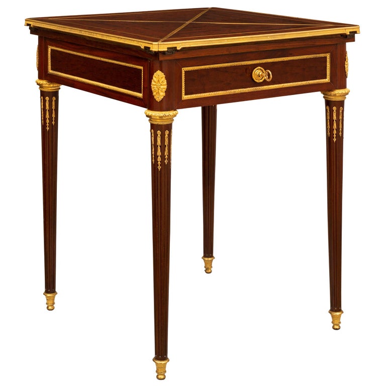 French 19th Century Louis XVI St. Handkerchief Games Table Signed A ...