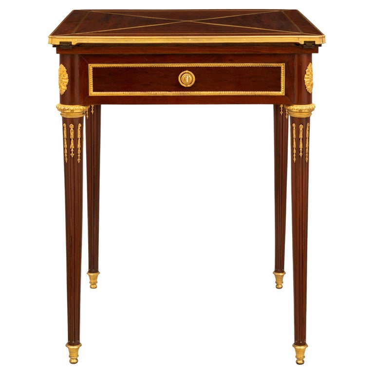 French 19th Century Louis XVI St. Handkerchief Games Table Signed A ...