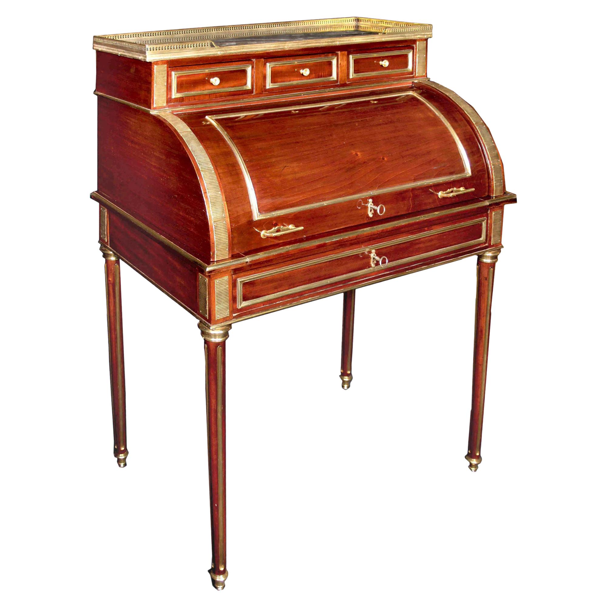 French Antique Cylinder Desk, 19th Century at 1stDibs