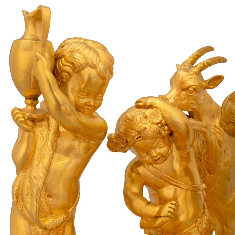 French, 19th Century Louis XVI St. Ormolu and Marble Statue Signed ...