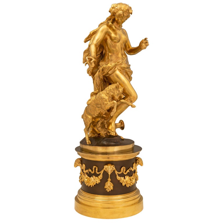 French 19th Century Louis XVI St. Ormolu and Patinated Bronze Statue ...