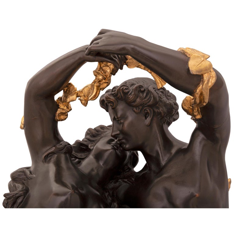 French 19th Century Louis XVI St. Patinated Bronze, Ormolu, and Marble ...