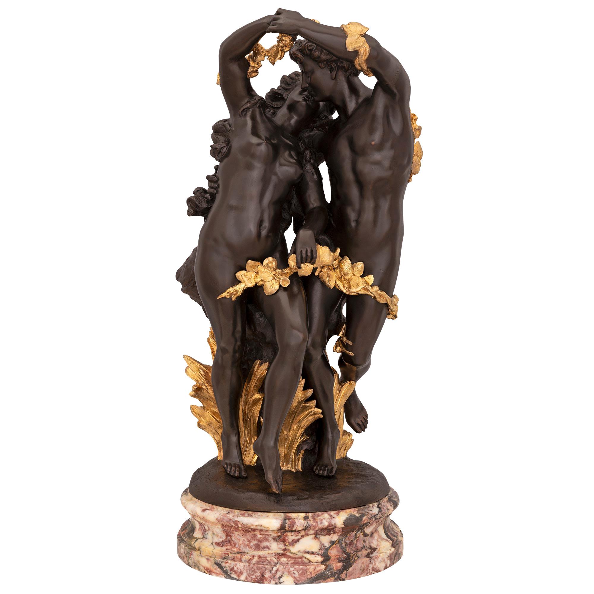 French 19th Century Louis XVI St. Patinated Bronze and Ormolu Statue ...