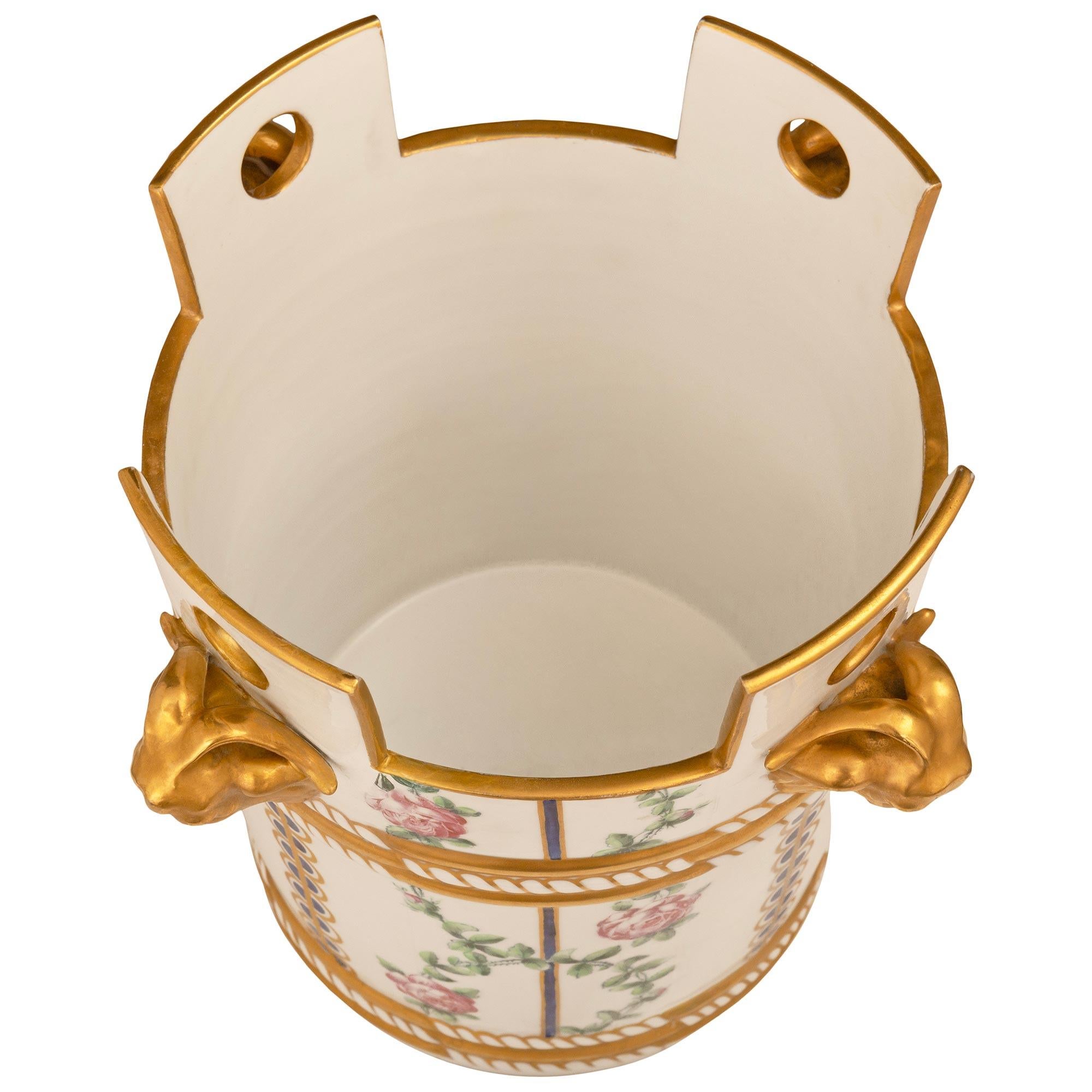 French 19th Century Louis XVI St. Sèvres Porcelain Milk Pail/Vase For ...