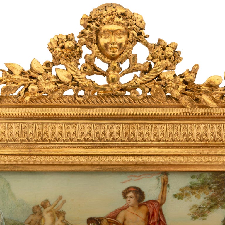 French 19th Century Louis XVI St. Watercolor Painting in Its Original ...