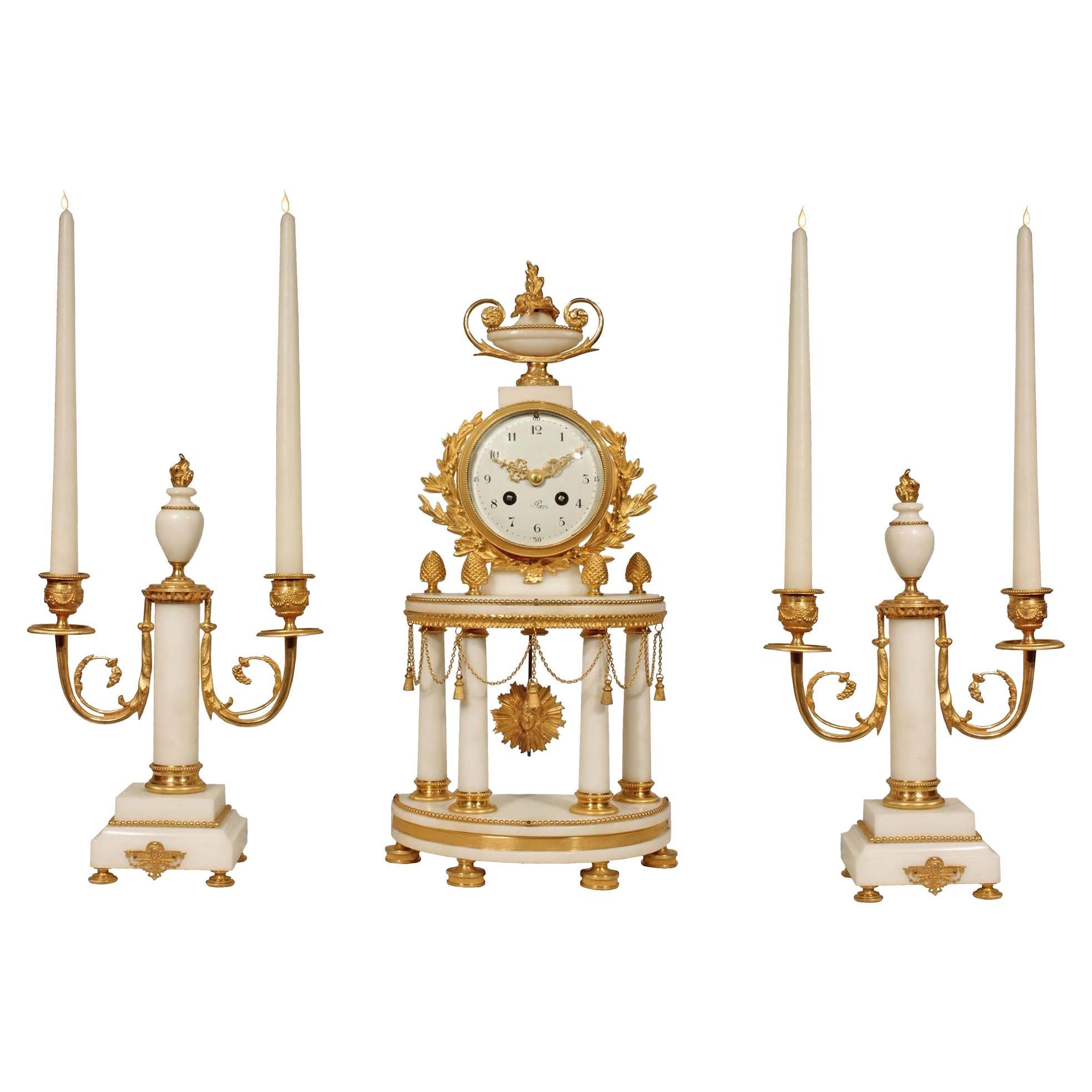 French Mid-19th Century Louis XVI Style Three-Piece Garniture Set For ...