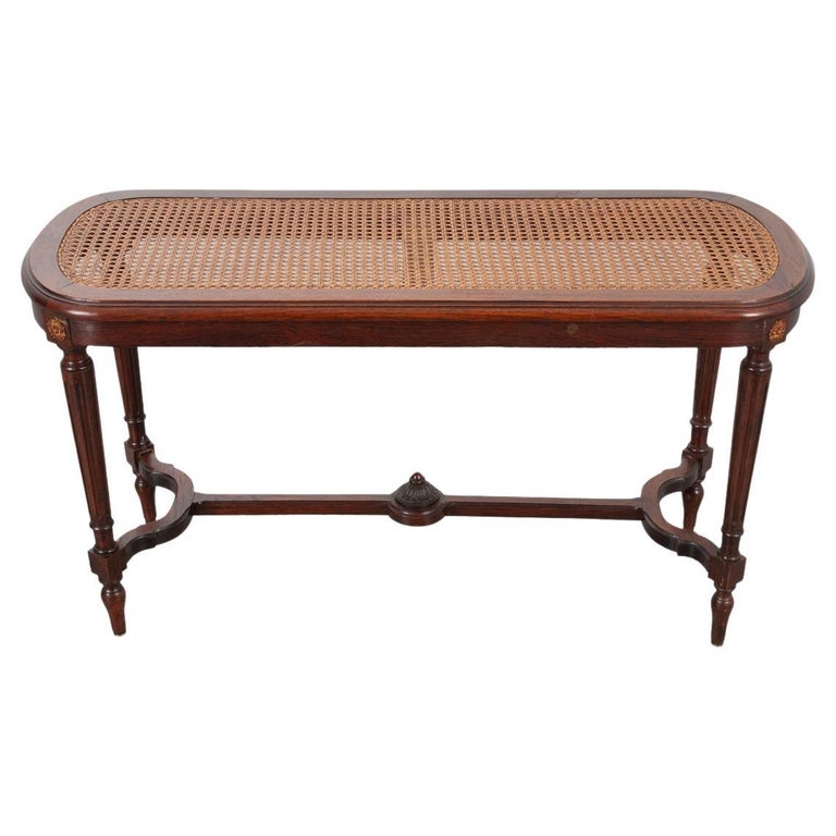 French 19th Century Louis XVI Style Cane Bench at 1stDibs