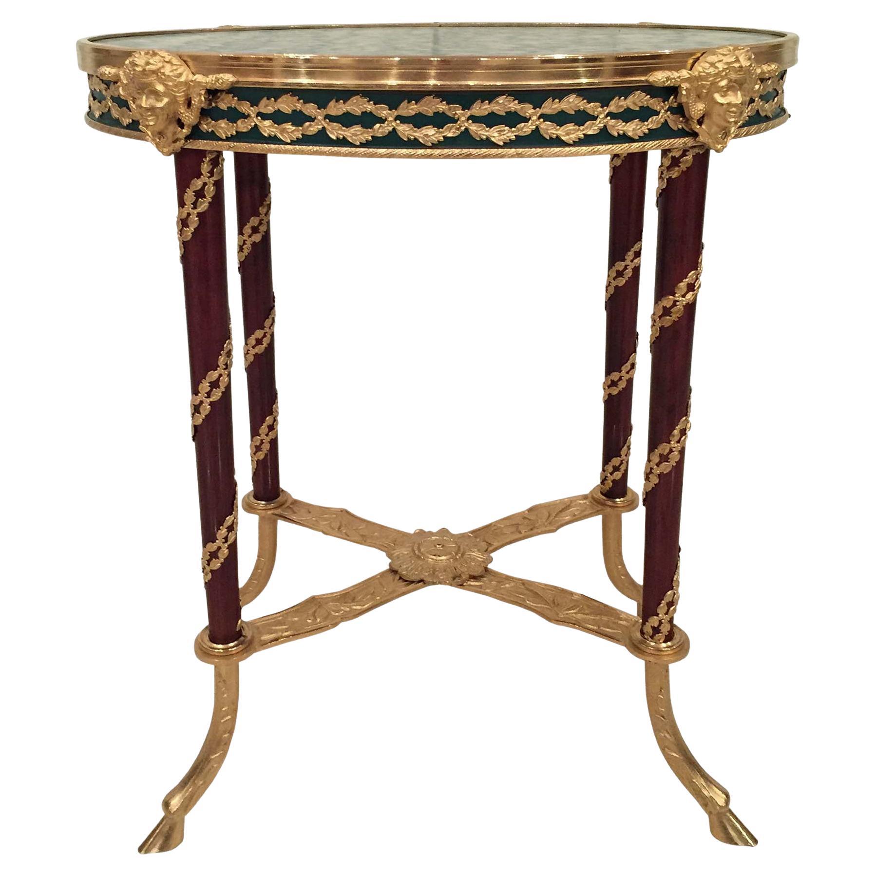 French 19th Century Louis XVI Mahogany, Ormolu and Marble Side Table at ...