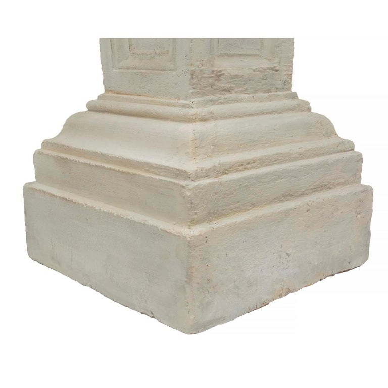 French 19th Century Louis XVI Style Plaster Pedestals For Sale at 1stDibs