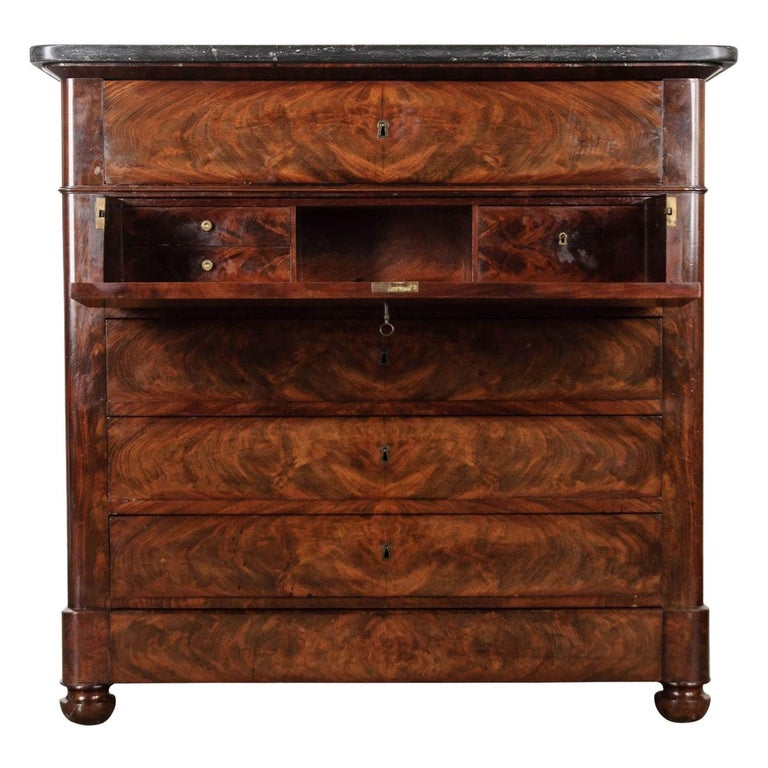 French 19th Century Mahogany Fold Out Desk Commode at 1stDibs