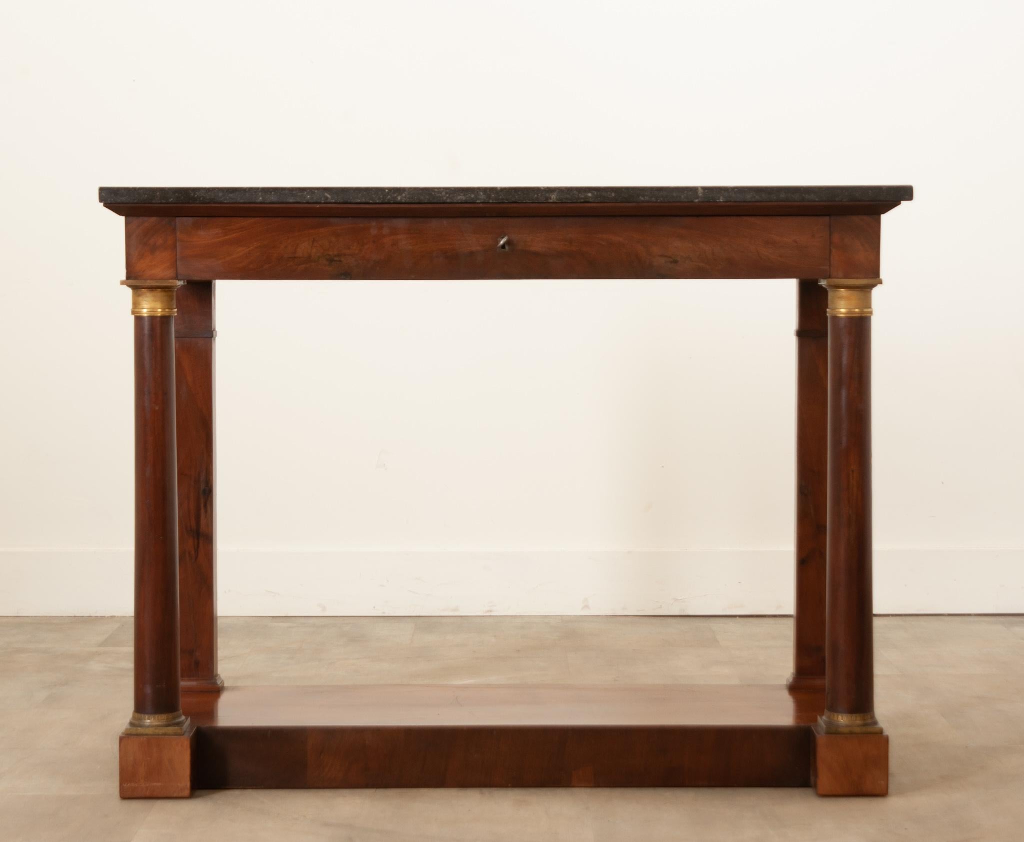 French 19th Century Mahogany Empire Console For Sale at 1stDibs