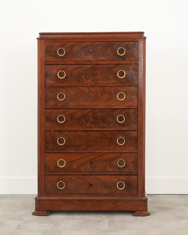 French 19th Century Mahogany Semainier at 1stDibs