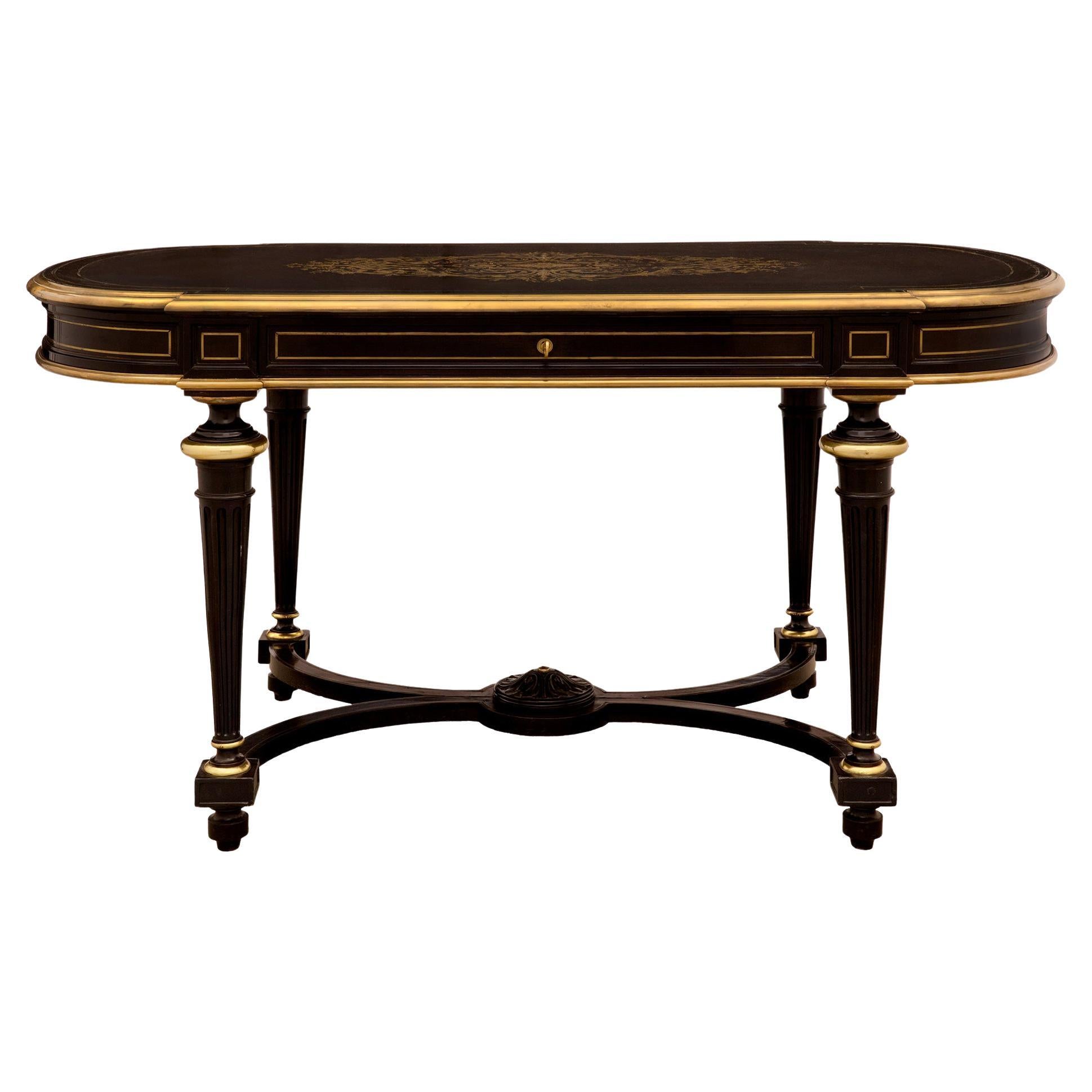 19th Century French Napoleon III Rosewood Writing Desk For Sale at 1stDibs