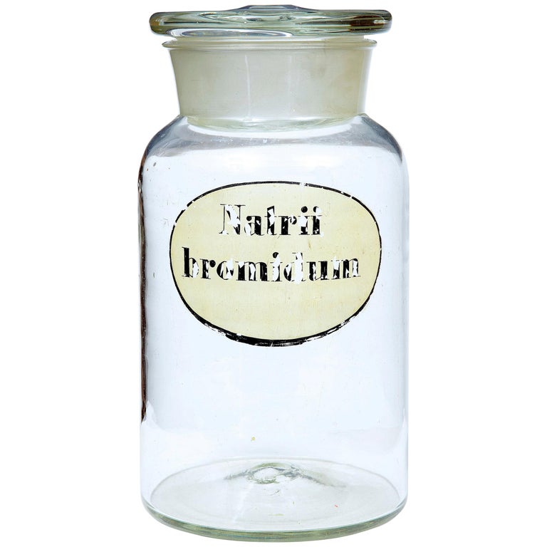 French 19th Century Natrii Bromidum Apothecary Jar at 1stDibs