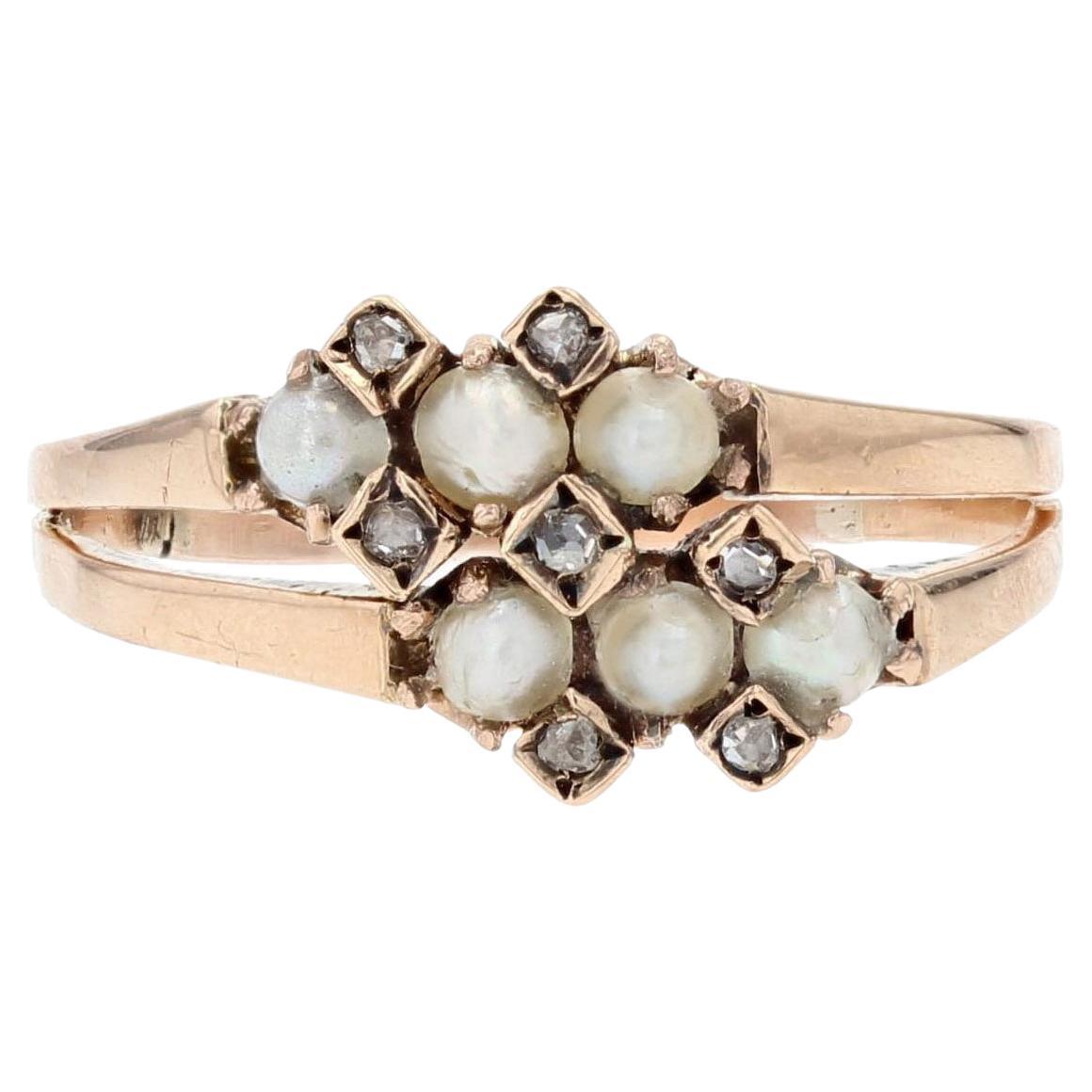 19th Century Napoleon 3 Diamond Natural Pearl Ring at 1stDibs | 3 ...
