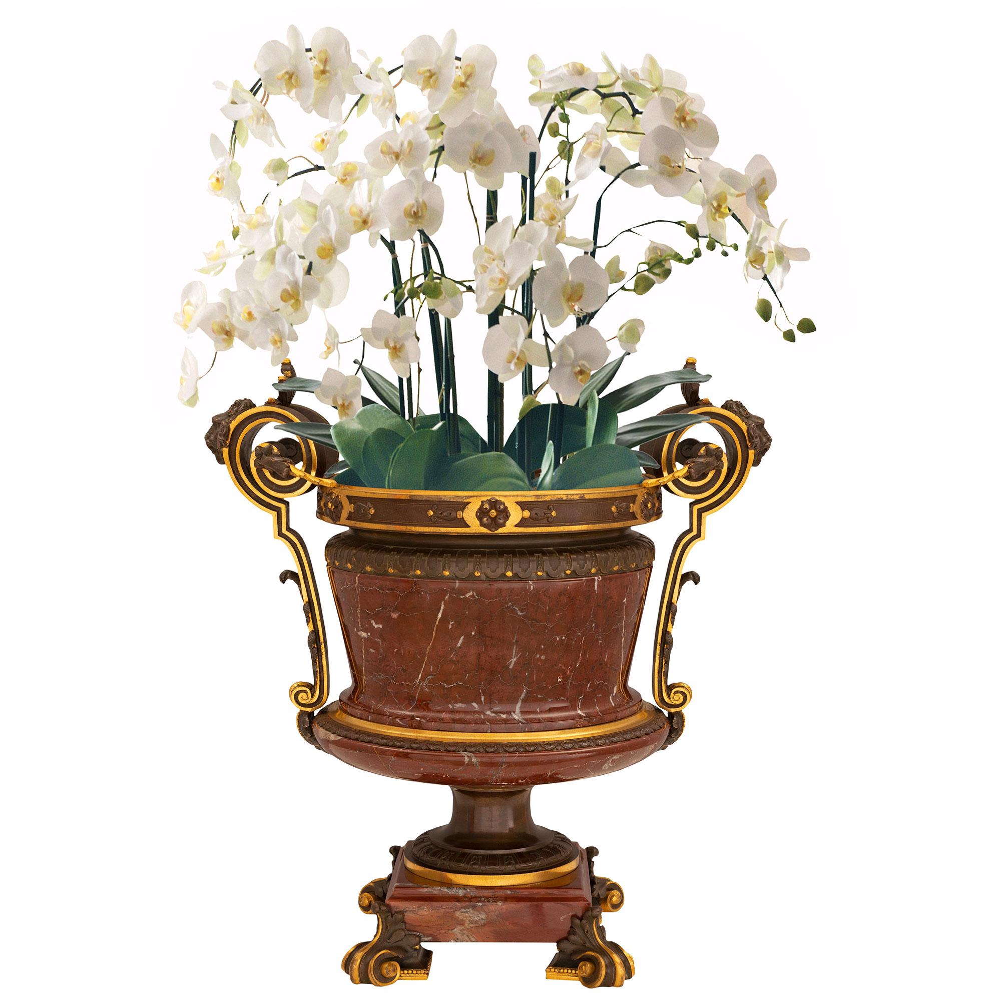 Late 19 Century Italian Neo-Classical Carved Carrara Marble Planter For ...