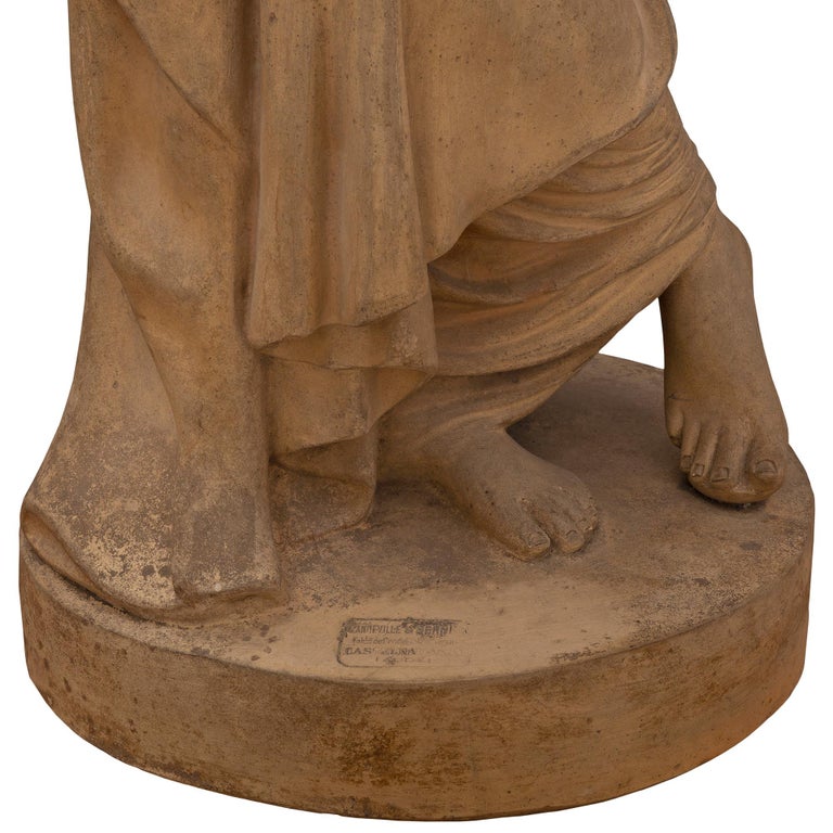 French 19th Century Neo-Classical St. Terra Cotta Statue For Sale at ...