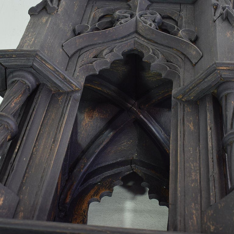 French 19th Century Neo Gothic Architectural Wooden Model of a Tower ...