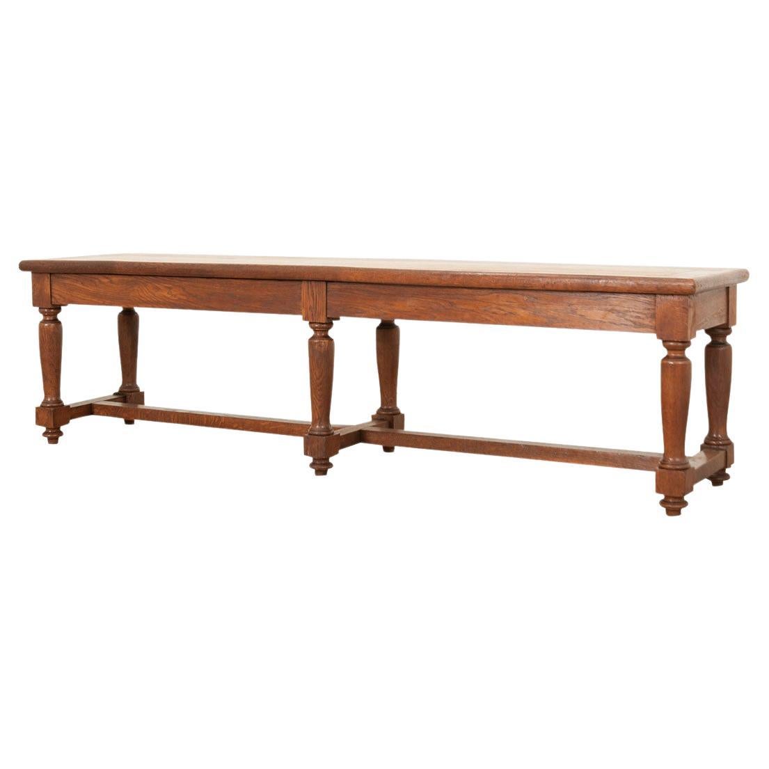 Banque de France Oak Bench, France, circa 1925 at 1stDibs
