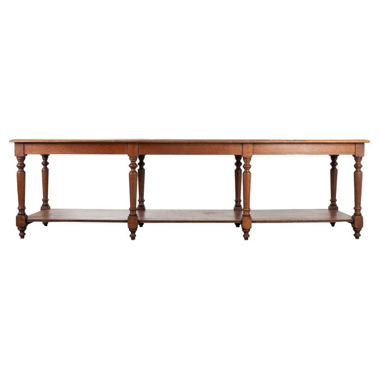 French 19th Century Oak Drapery Table at 1stDibs