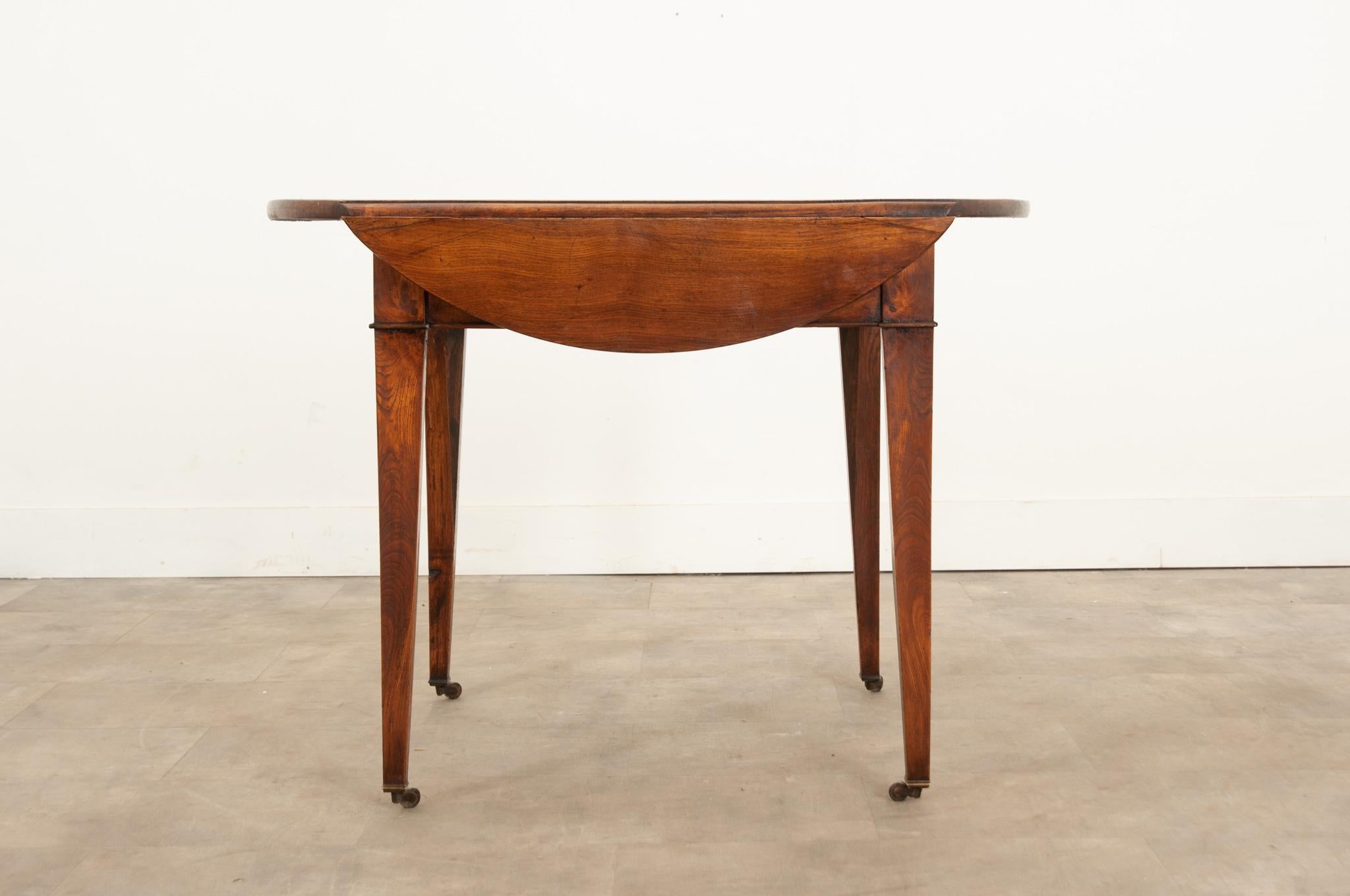 French 19th Century Oak Drop-leaf Table For Sale at 1stDibs