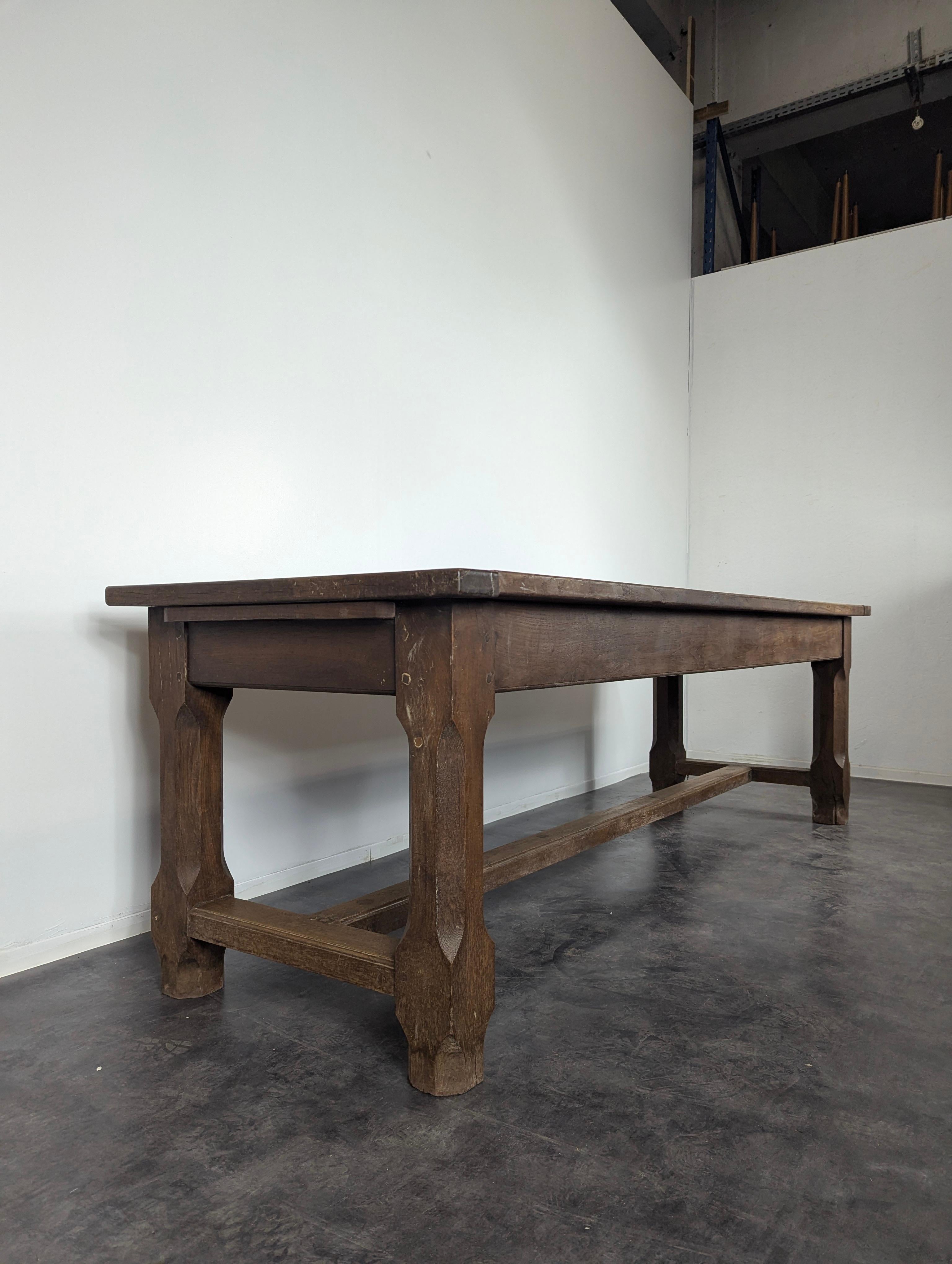 French 19th Century Oak Primitive Dining Table at 1stDibs