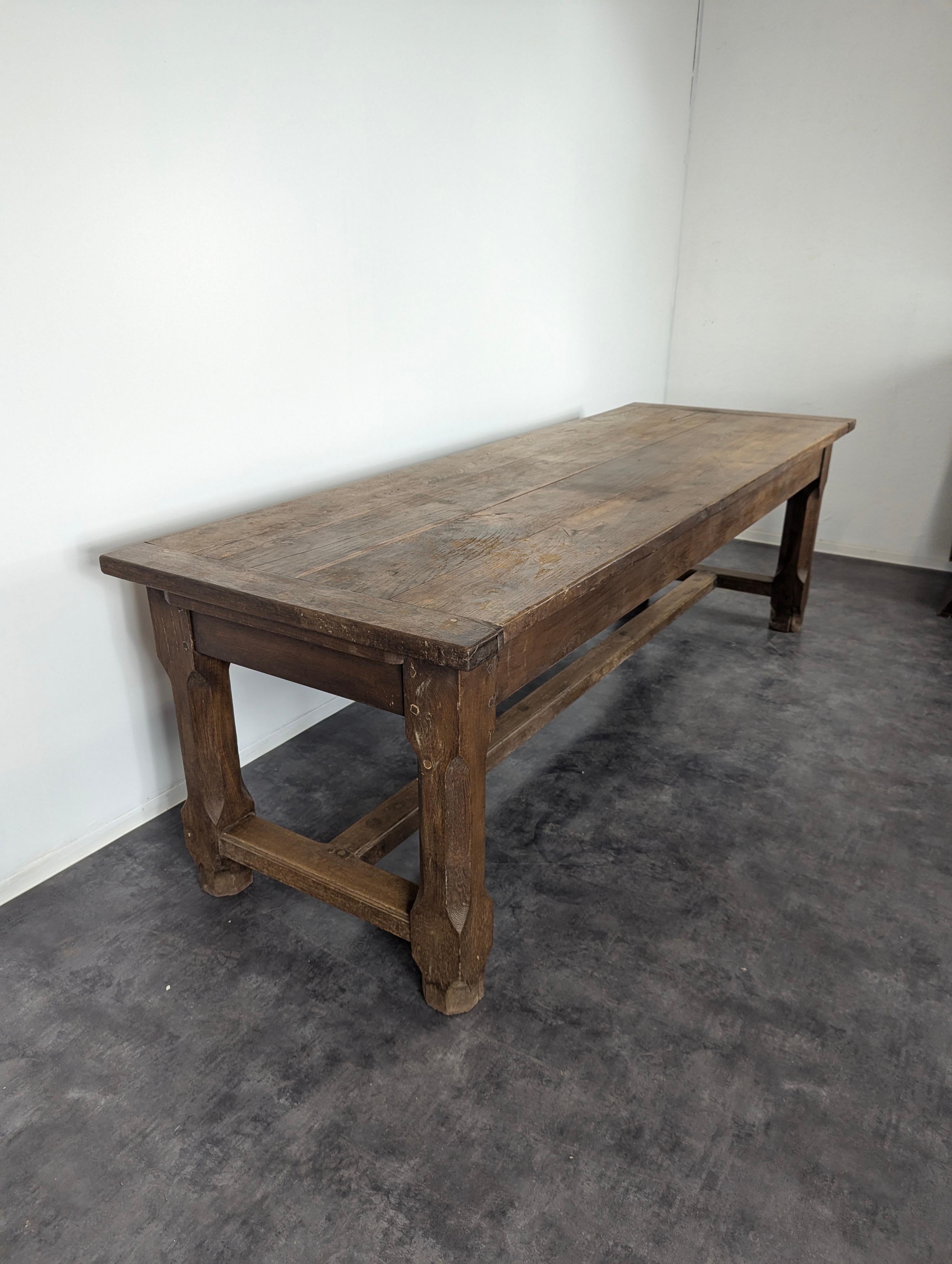 French 19th Century Oak Primitive Dining Table at 1stDibs