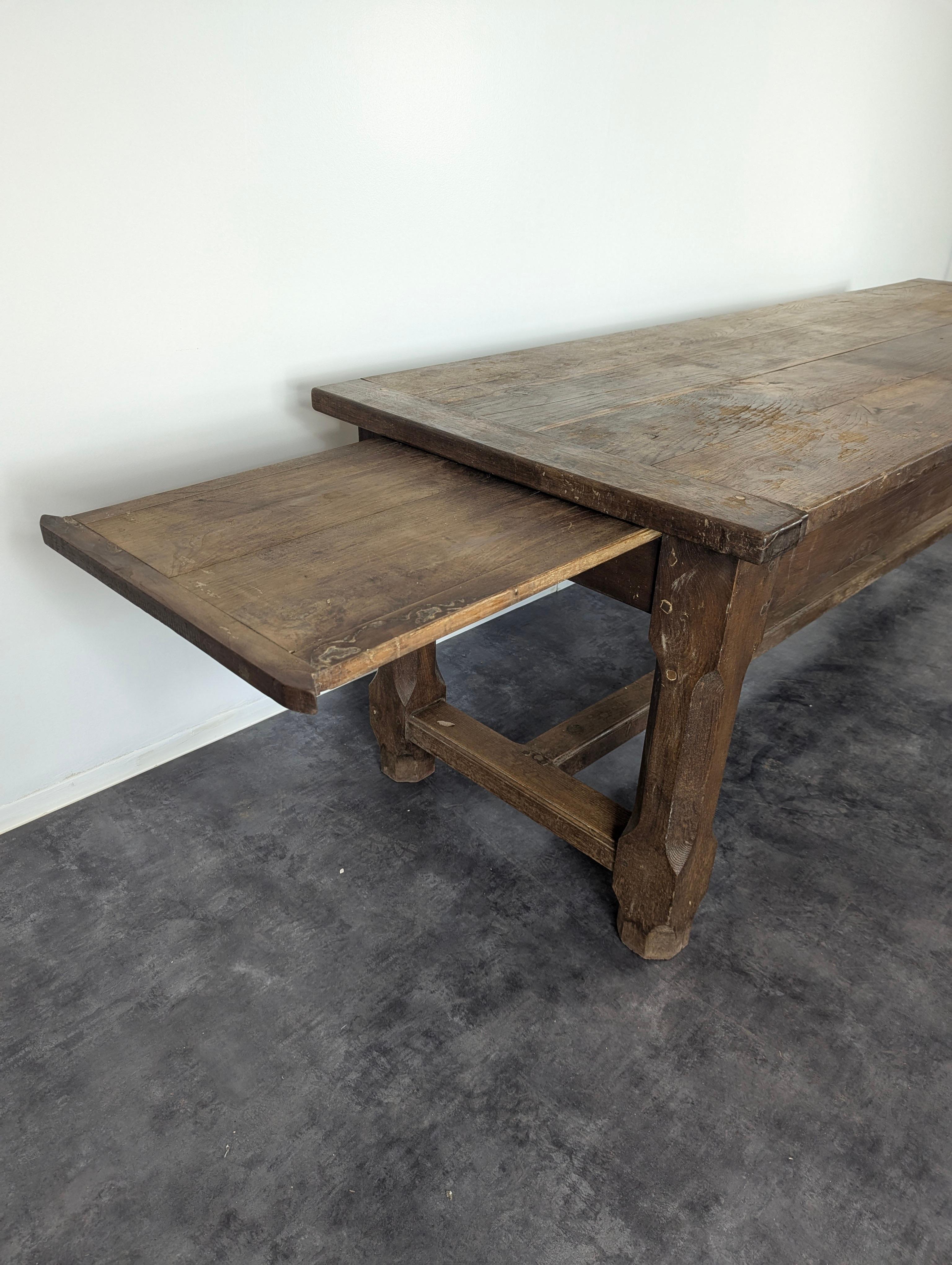 French 19th Century Oak Primitive Dining Table at 1stDibs