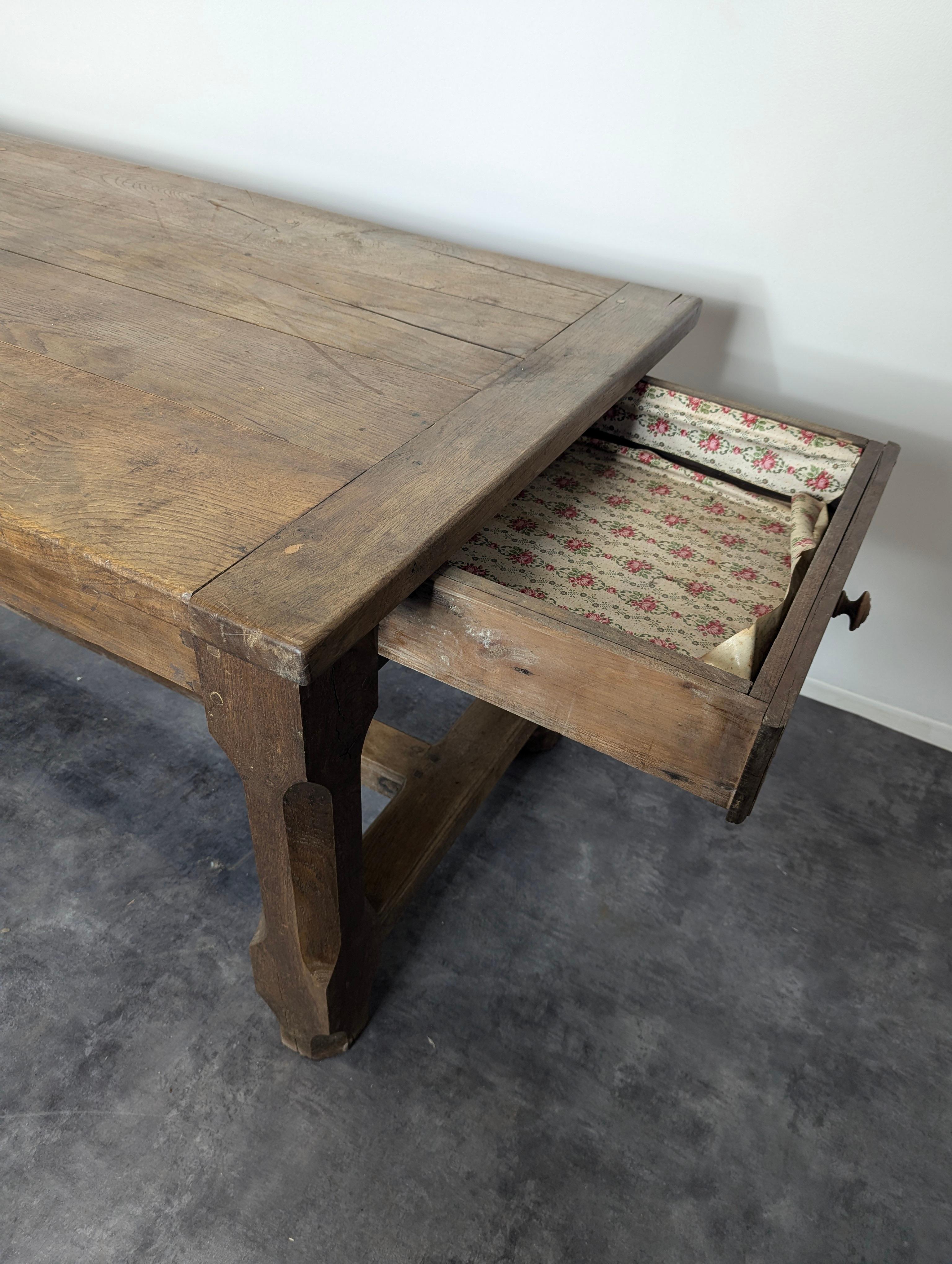 French 19th Century Oak Primitive Dining Table at 1stDibs