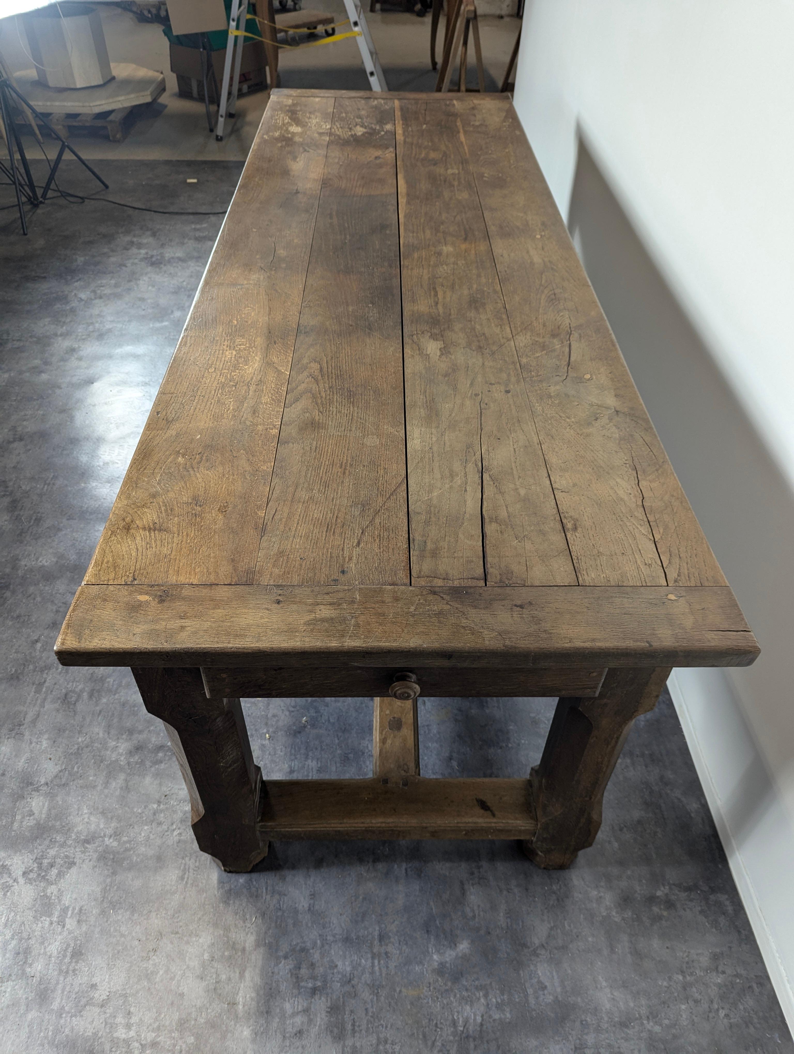 French 19th Century Oak Primitive Dining Table at 1stDibs