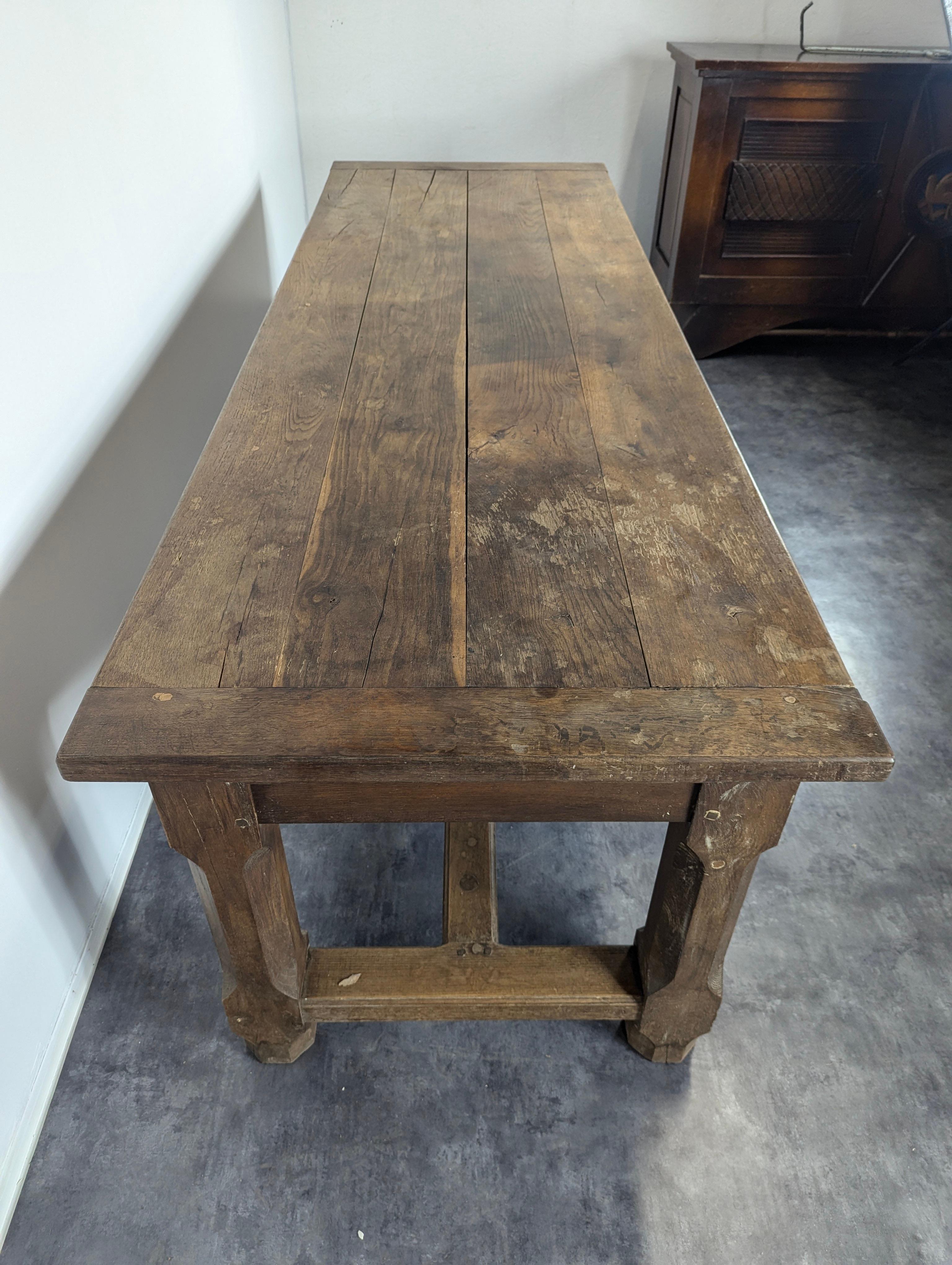 French 19th Century Oak Primitive Dining Table at 1stDibs