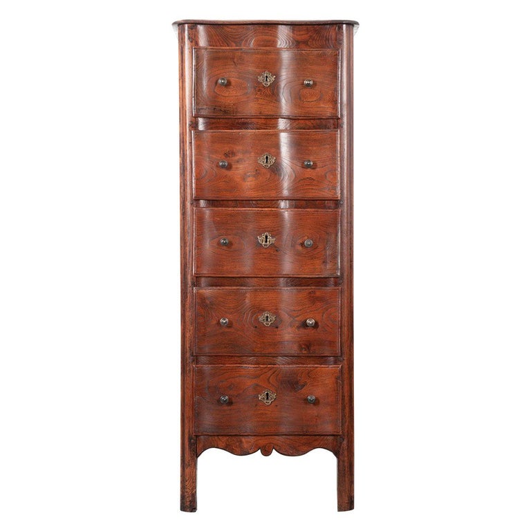 French 19th Century Oak Serpentine Chest at 1stDibs