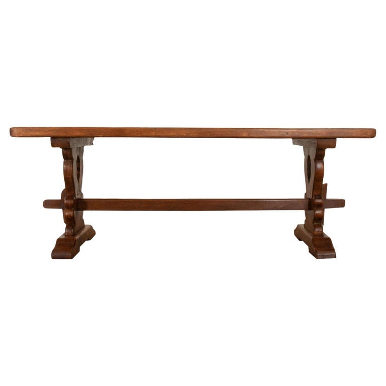 French 19th Century Oak Trestle Table For Sale at 1stDibs