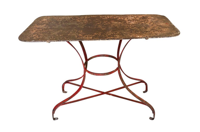 French, 19th Century, Painted Iron Garden Console For Sale at 1stDibs