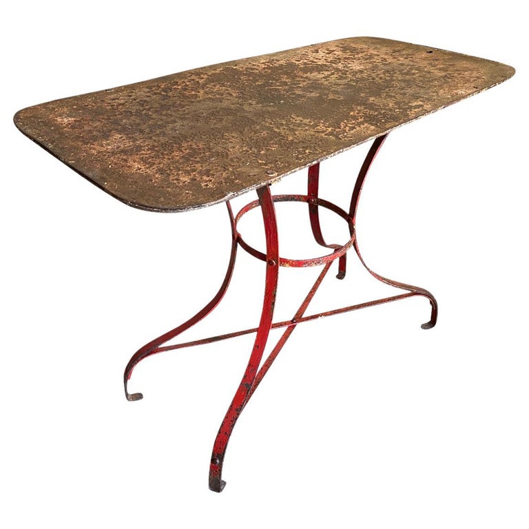 French, 19th Century, Painted Iron Garden Console For Sale at 1stDibs