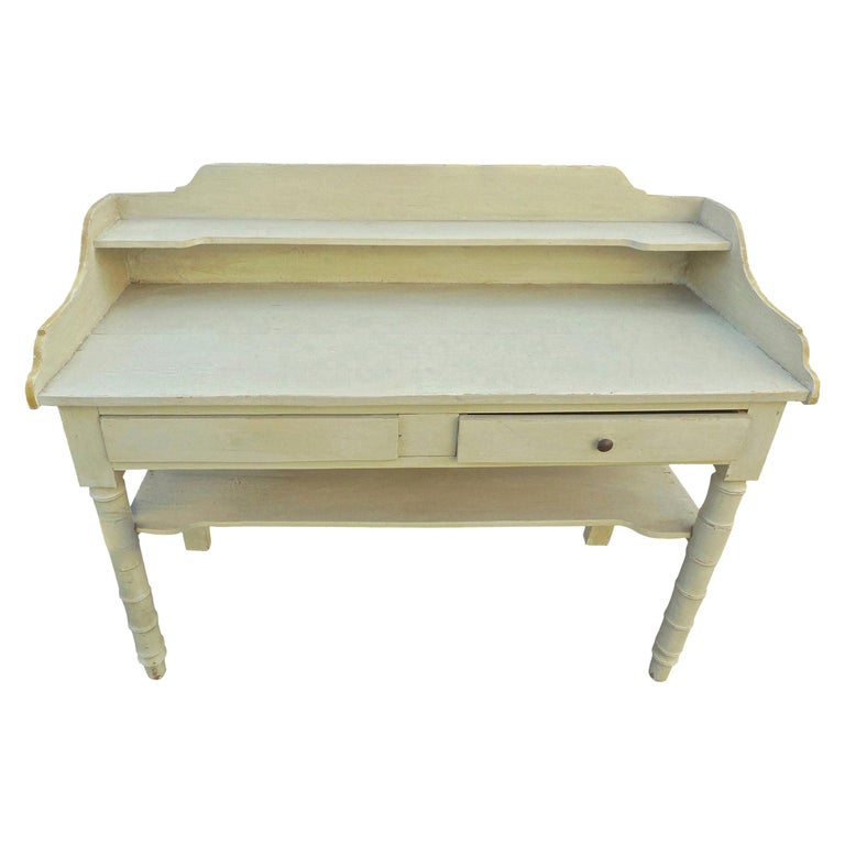French 19th Century Painted Server or Vanity with Two Drawers and Two ...