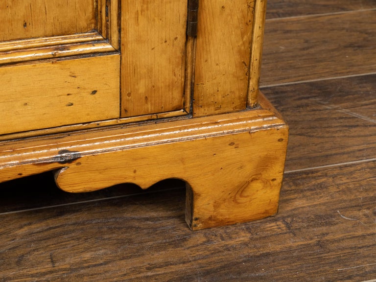 French 19th Century Pine Buffet with Two Doors and Carved Ogee Bracket ...